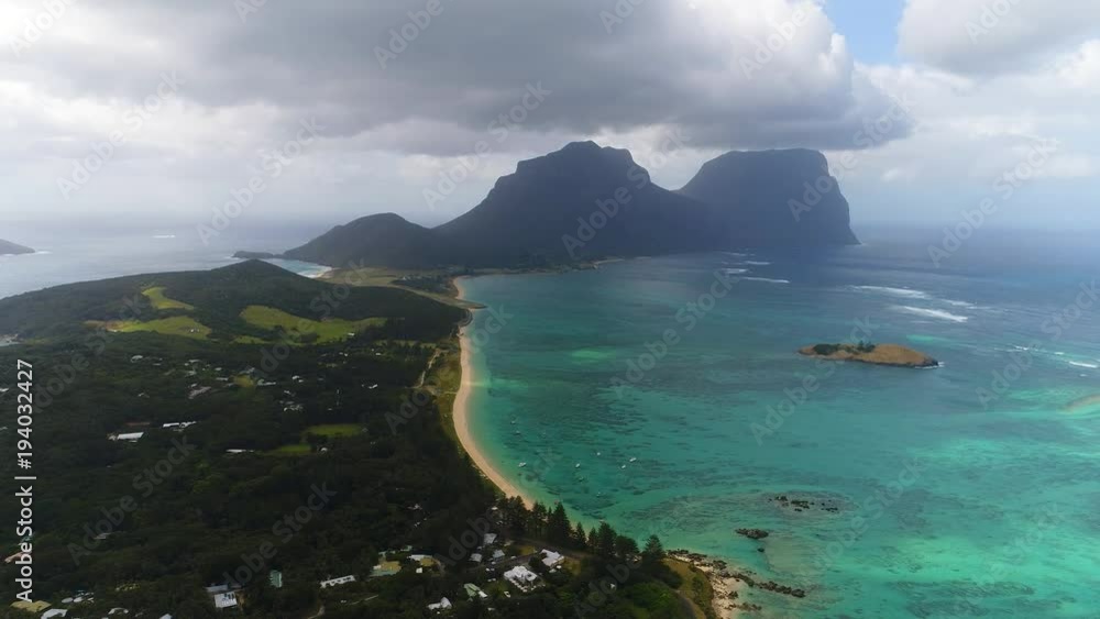 Vidéo Stock Aerial view of Lord Howe Island (World Heritage-listed ...