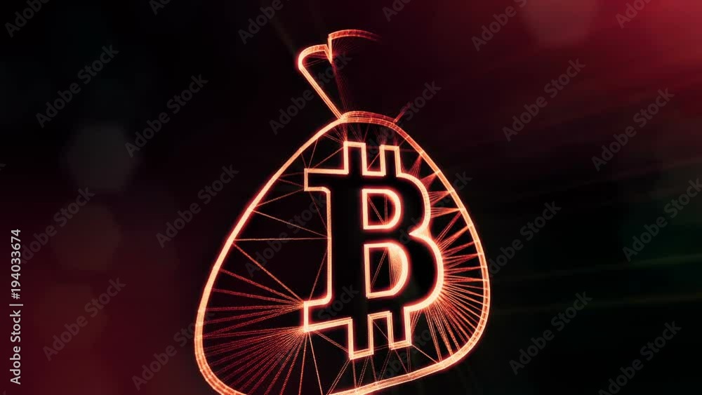 bitcoin logo on the bag. Financial concept. Financial background made ...