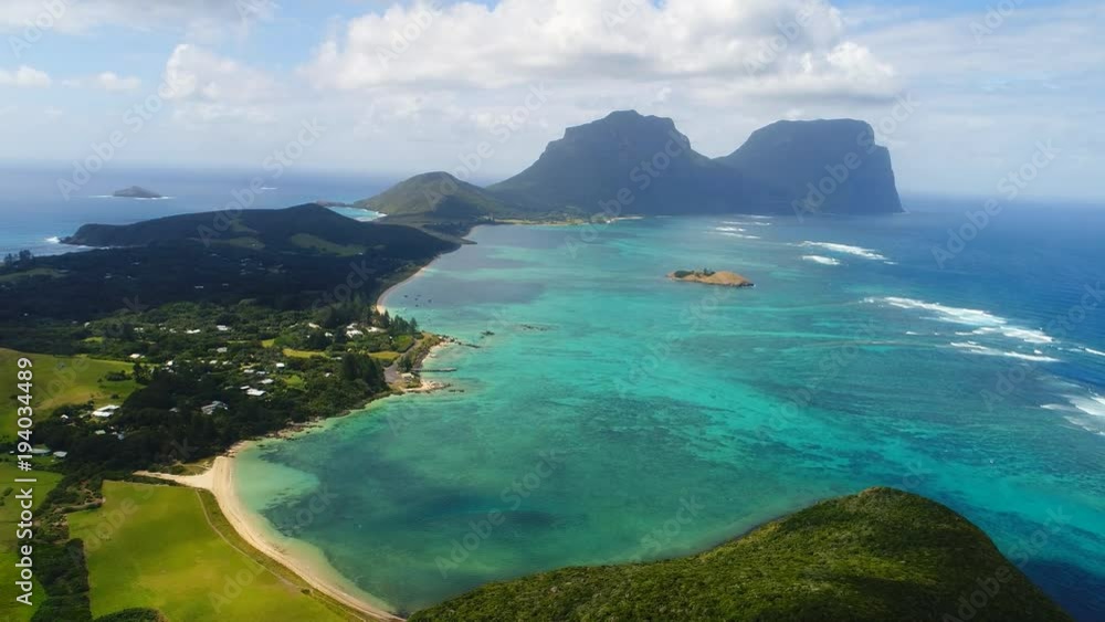 Aerial view of Lord Howe Island (World Heritage-listed paradise ...