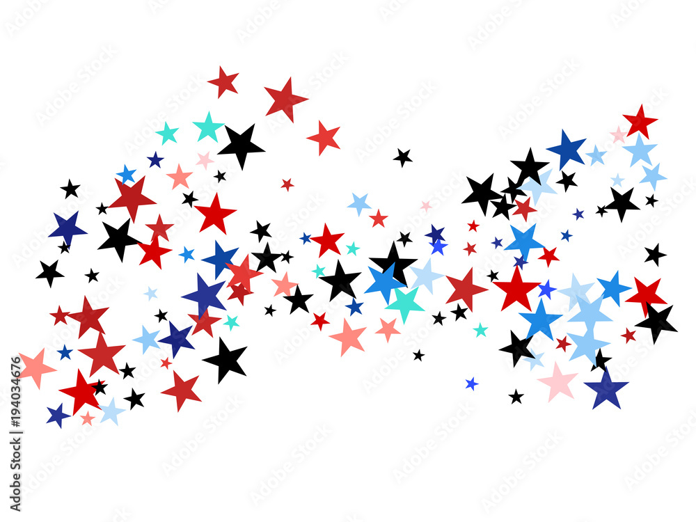 American Patriotic Deign, Vector Blue, Red, White Stars Confetti. Labor ...