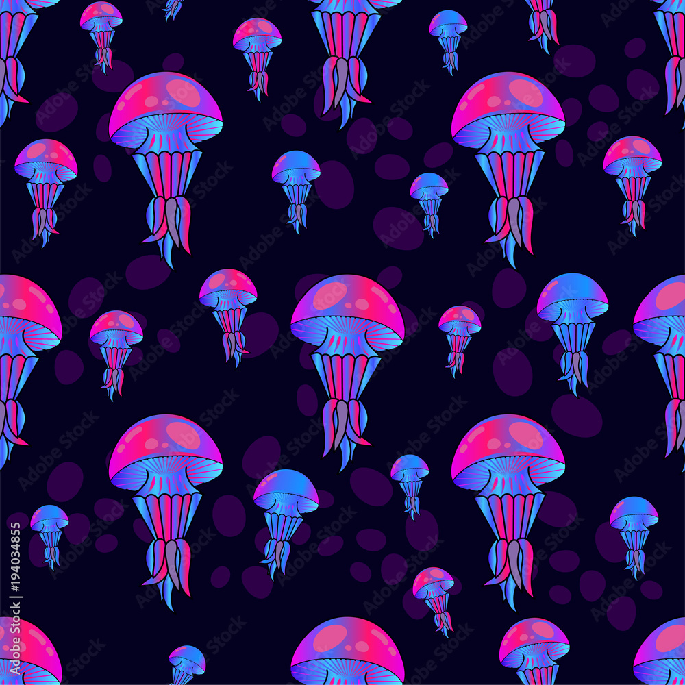 Cute kids jellyfish pattern for girls and boys. Colorful jellyfish on ...