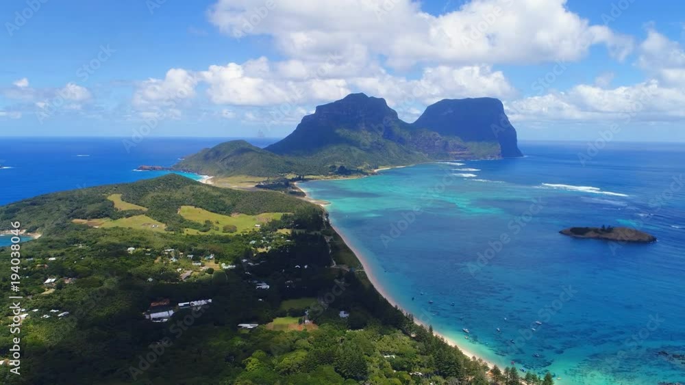 Aerial view of Lord Howe Island (World Heritage-listed paradise ...