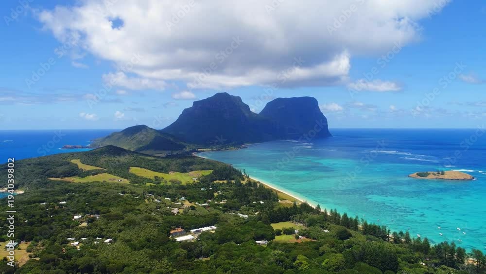 Vidéo Stock Aerial view of Lord Howe Island (World Heritage-listed ...