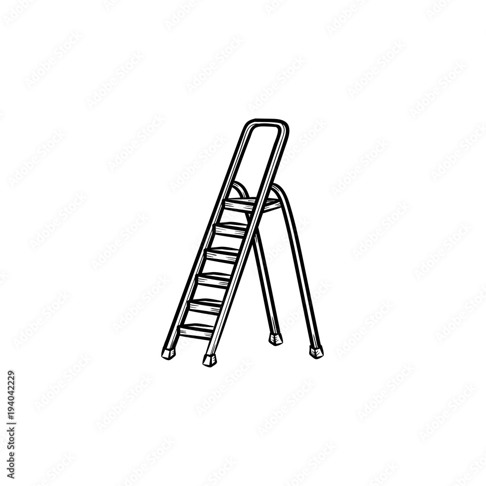 Stepladder hand drawn outline doodle icon. Vector sketch illustration ...