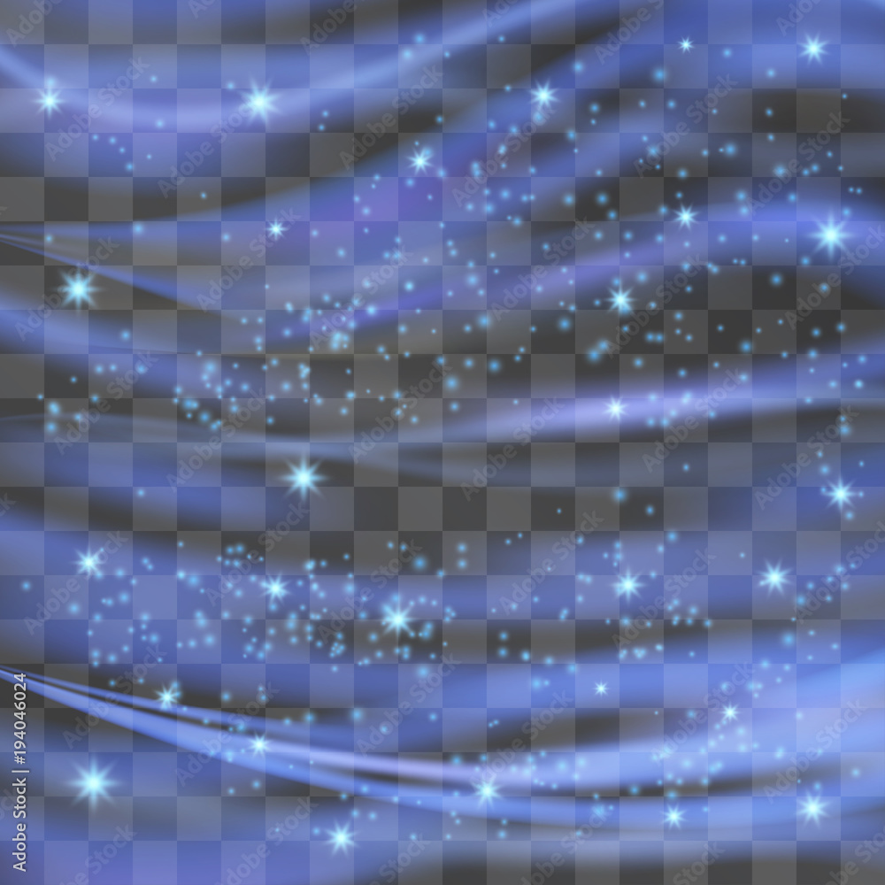 Vector cold winter wind light effect. Blue air movement full of ...