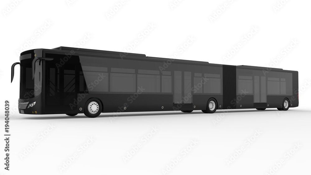 A large city bus with an additional elongated part for large passenger ...