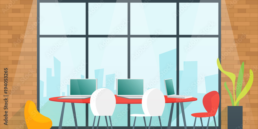 Office desk for team planning and working In the meeting room ...
