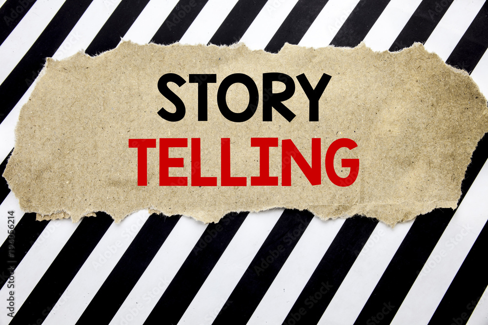 Handwritten text showing Storytelling. Business concept writing for ...