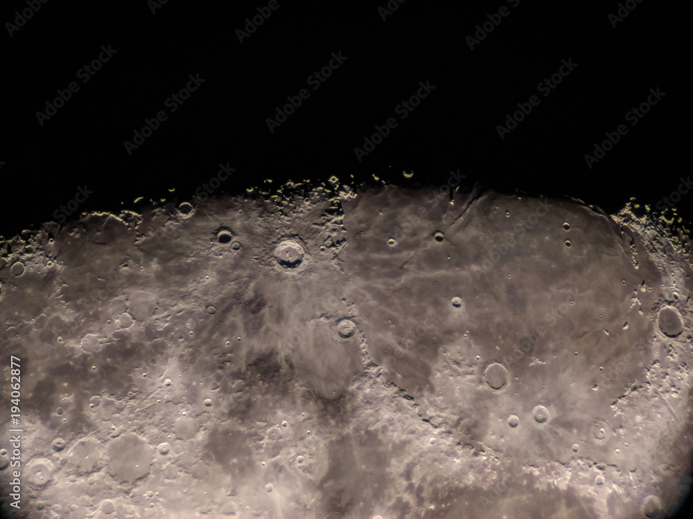 High resolution Moon image with craters, mountains, and lunar maria ...