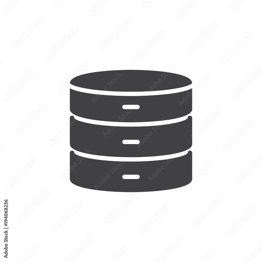 Database server vector icon. filled flat sign for mobile concept and ...