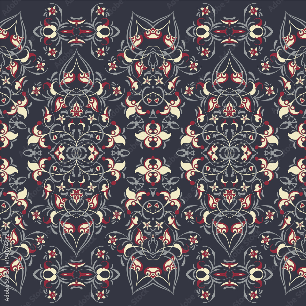 Seamless arabic patterns for border. Repeated oriental motif for fabric ...