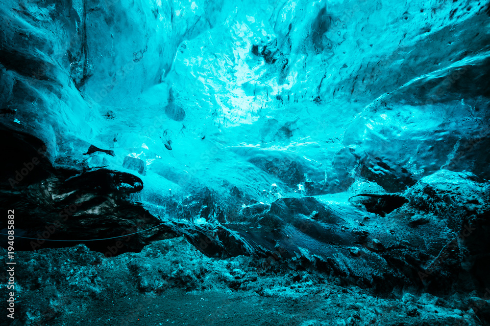inside a frozen ice cave at iceland Stock Photo | Adobe Stock