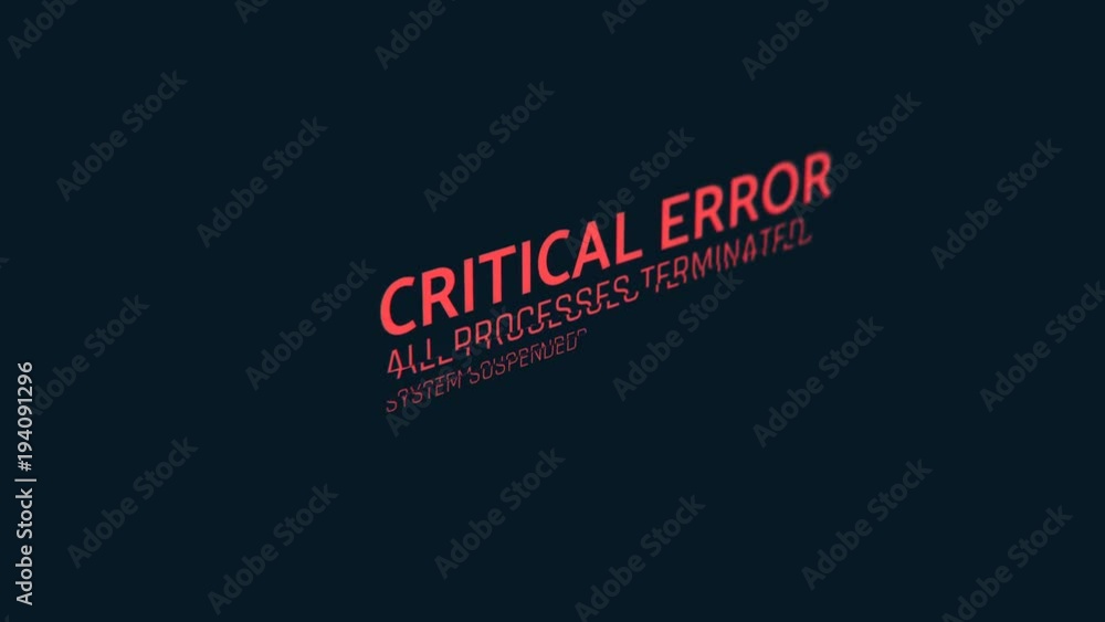 Critical Error Message Computer Malfunction Hacking Attack System Breach Computer System