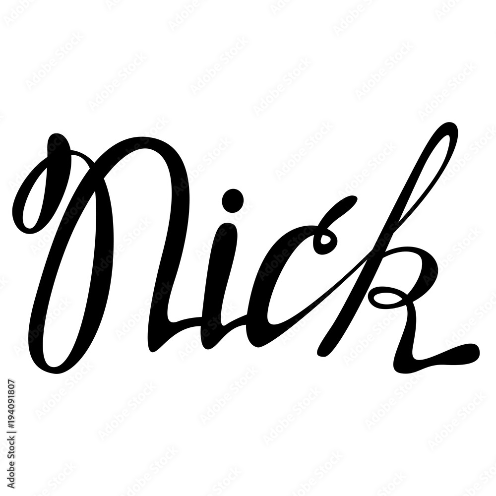 Nick name lettering Stock Vector | Adobe Stock
