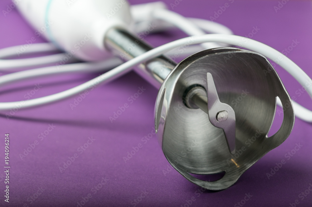 Hand blender with stainless steel blade Stock Photo | Adobe Stock