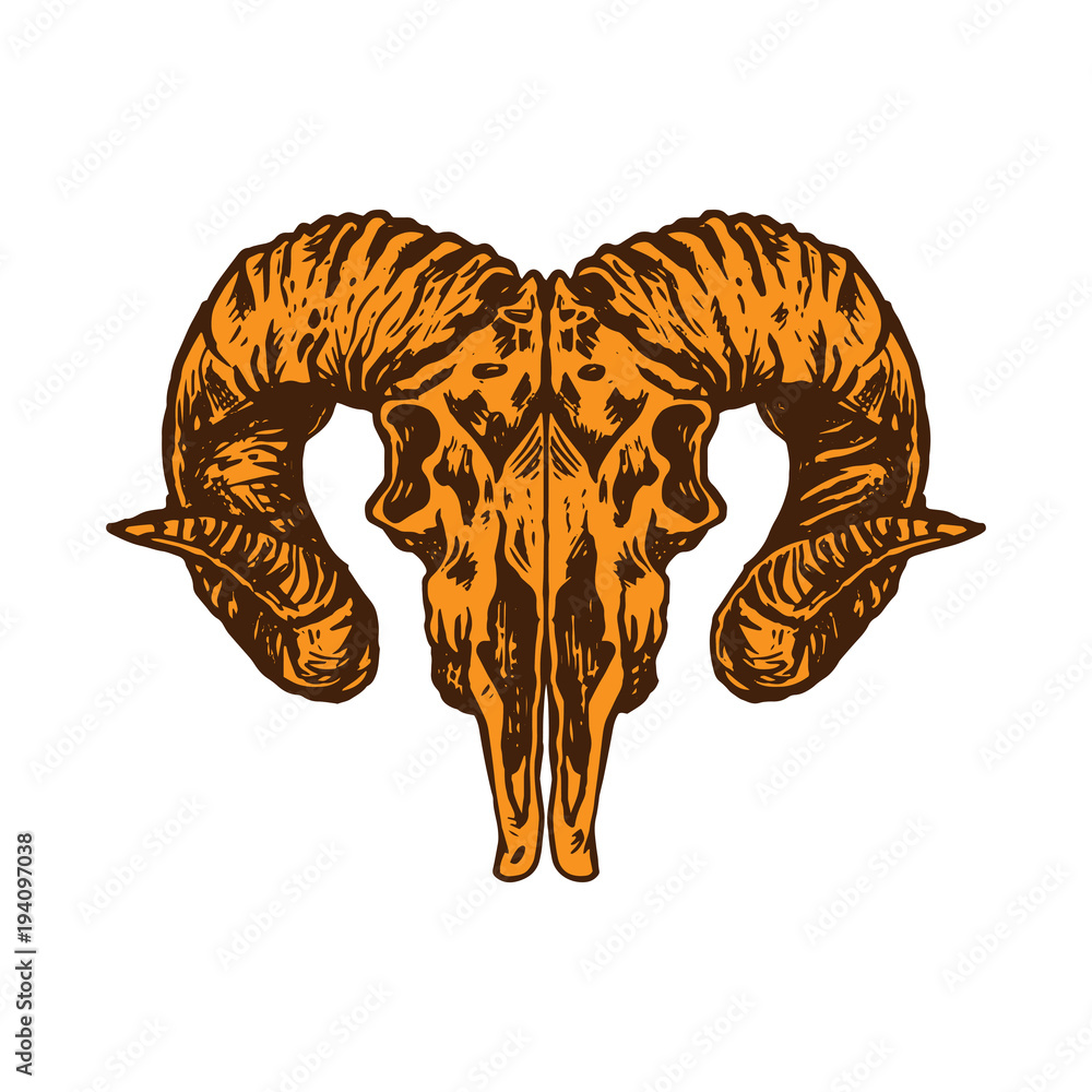 Goat Head Skull Vector Stock Vector | Adobe Stock