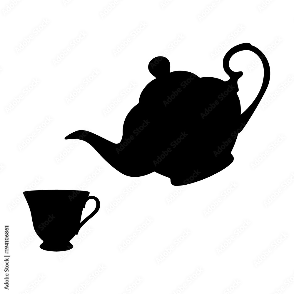 Teapot silhouette vector Stock Vector | Adobe Stock