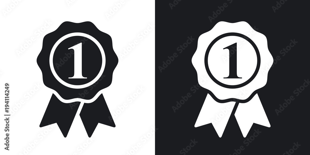 First Place Ribbon Black And White