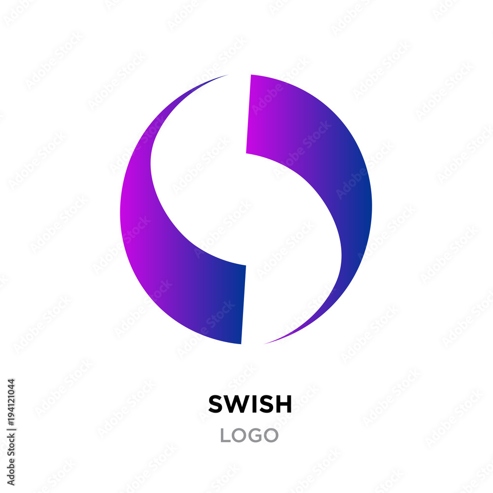 Gradient Purple swish logo for company, Vector Swooshes, Whooshes, and ...
