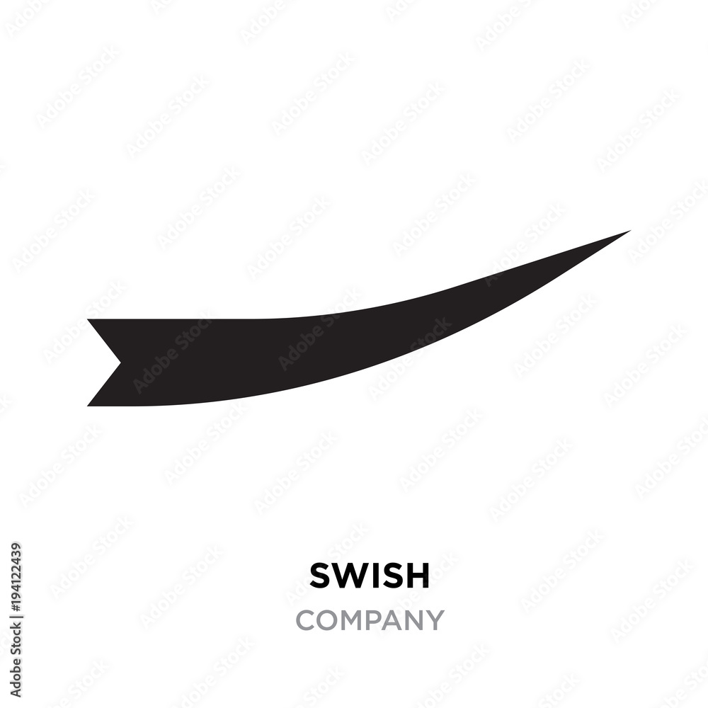 Black swish logo for company, Vector Swooshes, Whooshes, and Swashes ...