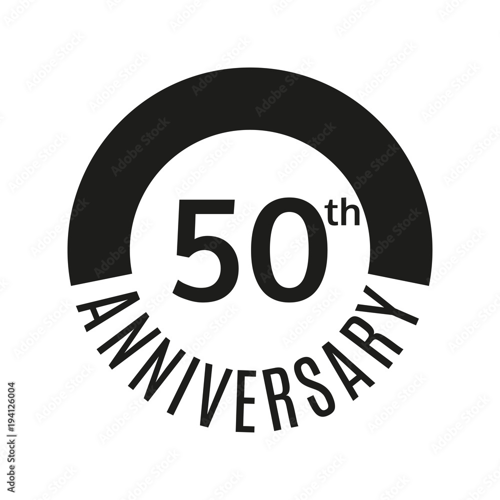 50th anniversary icon. 50 years celebrating or birthday logo. Vector ...