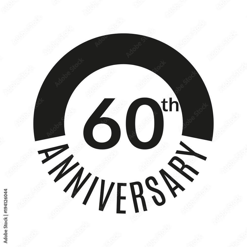 60th anniversary icon. 60 years celebrating or birthday logo. Vector ...