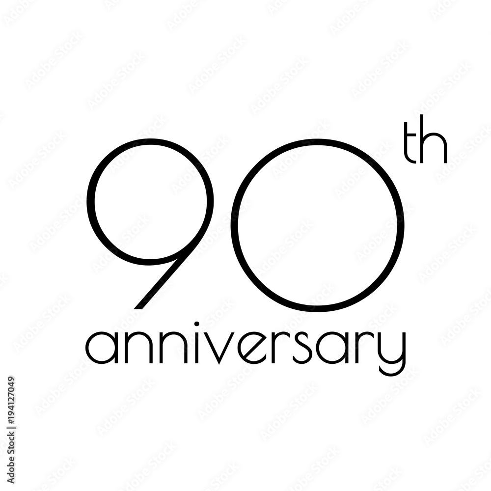 90th anniversary icon. 90 years celebrating and birthday logo. Vector ...