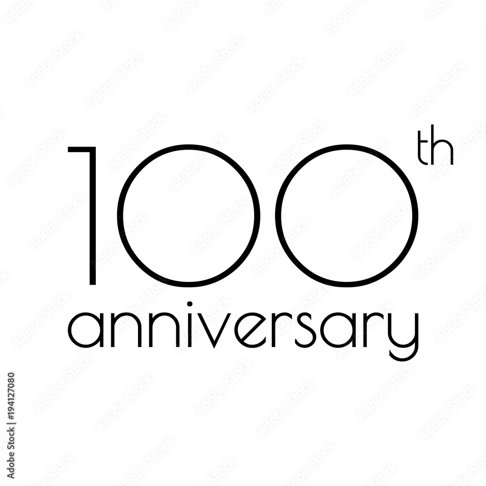 100th anniversary icon. 100 years celebrating and birthday logo. Vector ...