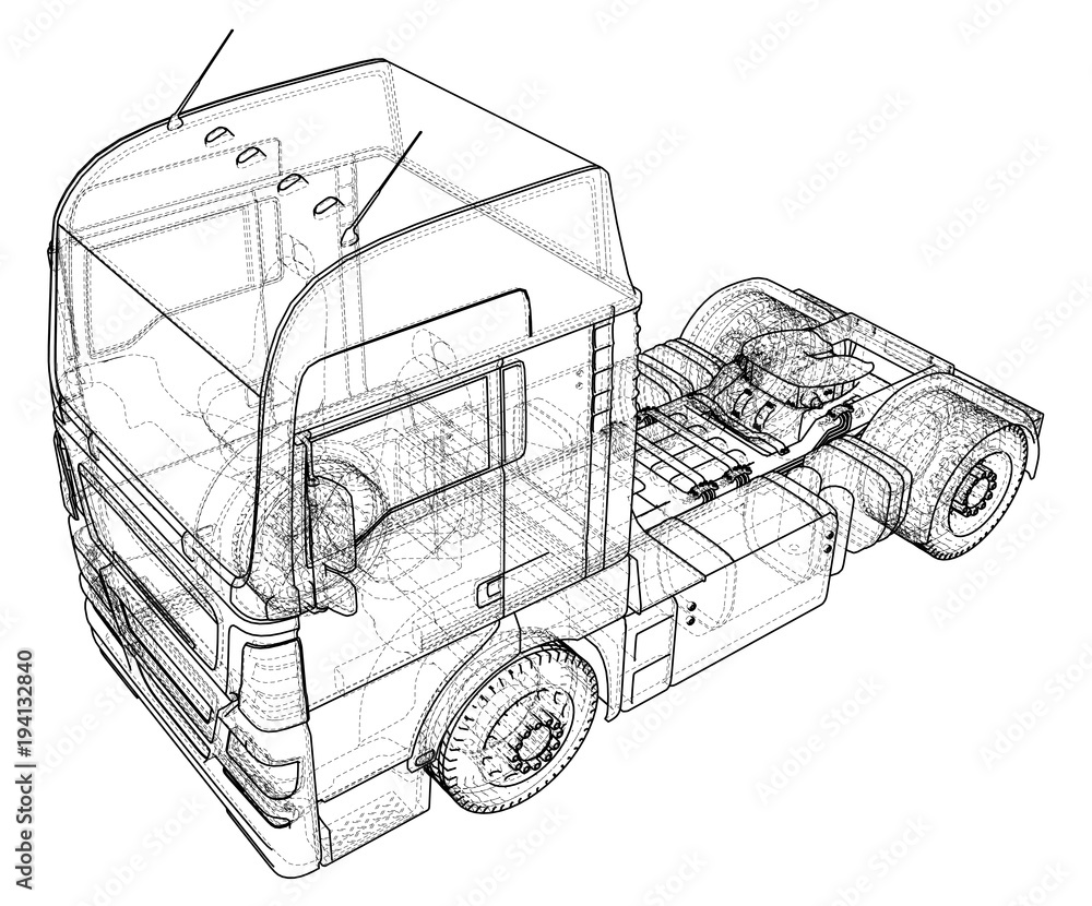 Modern Cargo Truck isolated on grey background. Eurotrucks delivering ...