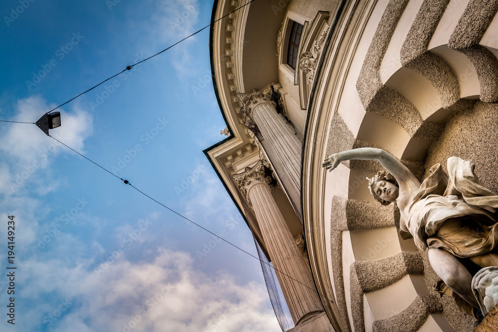 Statue of Mastery of the Sea, Hofburg palace Vienna, in a bold ...