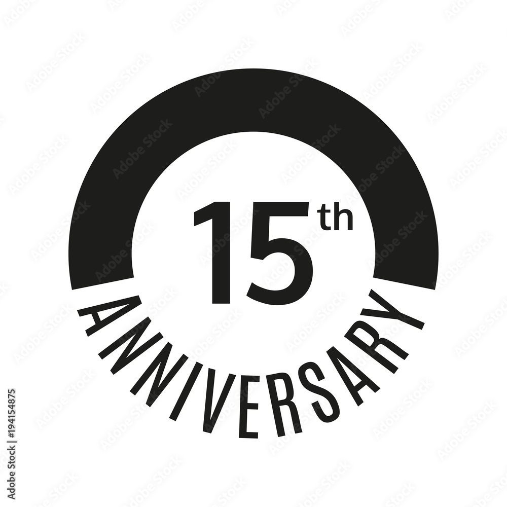 15 year anniversary icon. 15th celebration template for banner ...
