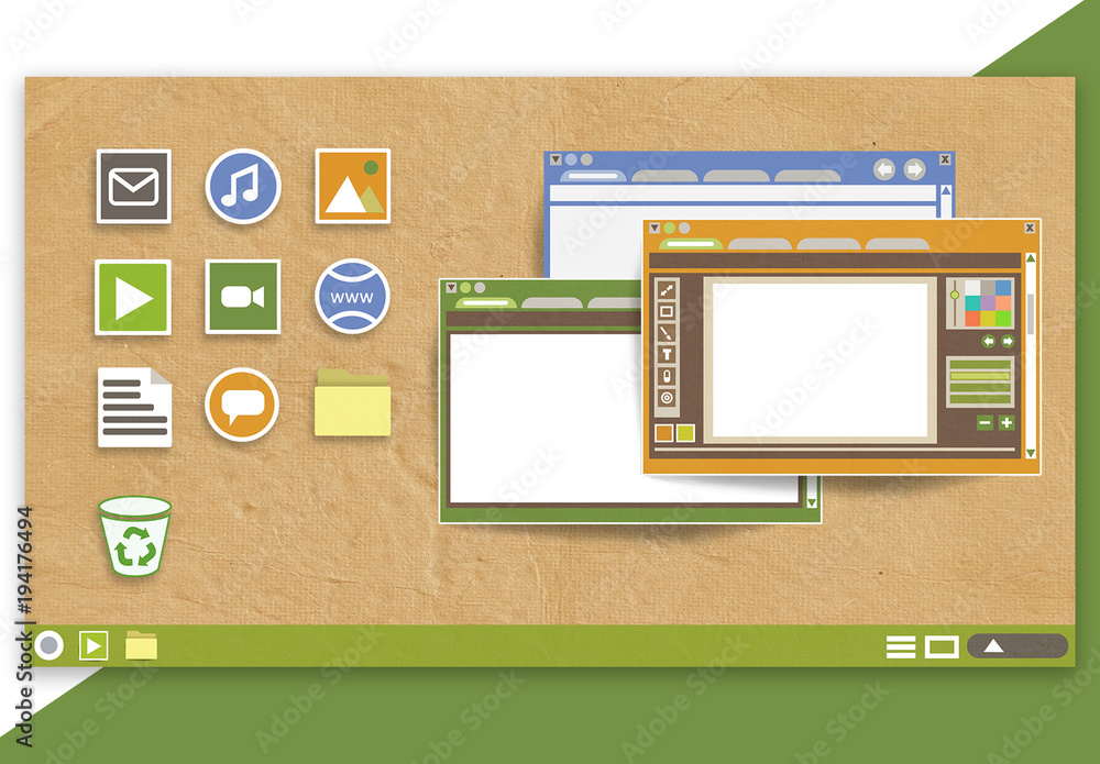 Computer Desktop Screen Mockup 1 Stock Template | Adobe Stock