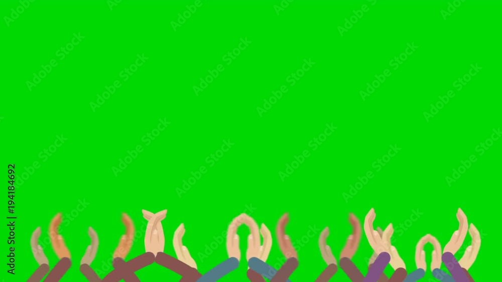 Cartoon Crowds Hands Clapping on a Green Screen Background Stock Video ...