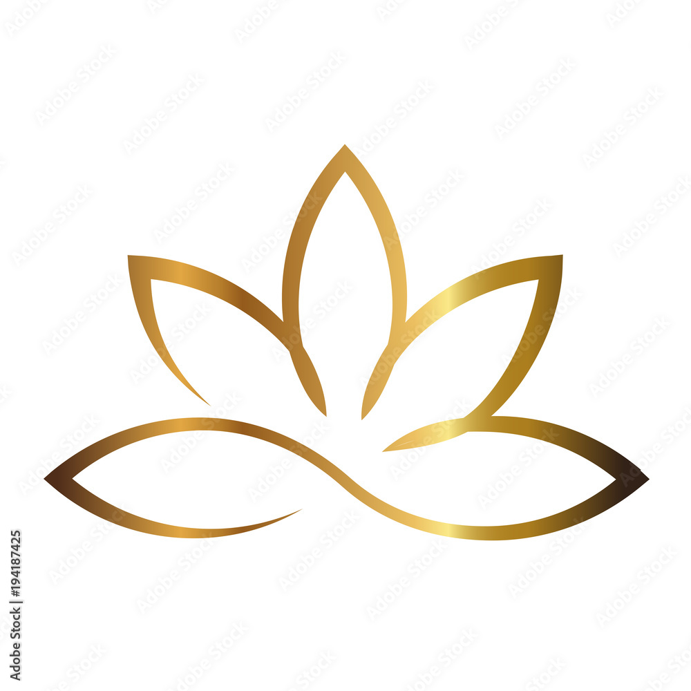 Lotus gold flower logo Stock Vector | Adobe Stock