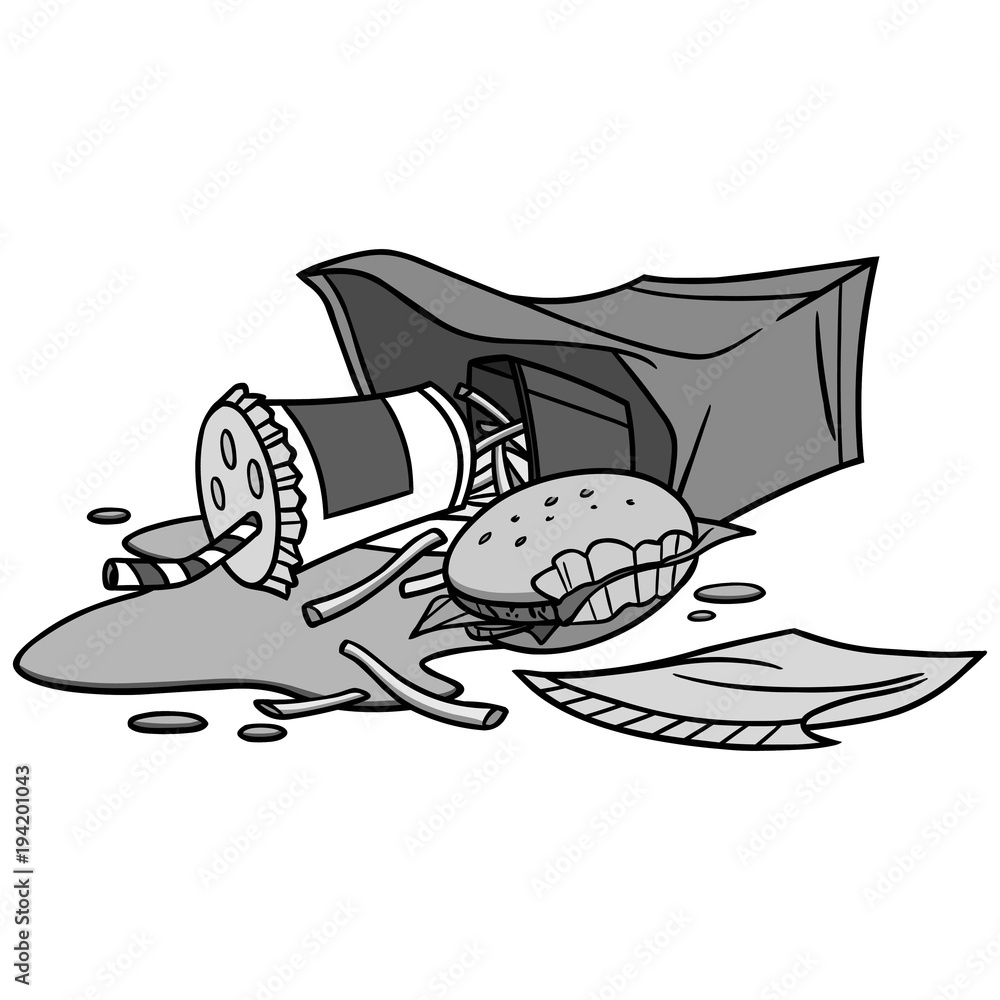 Litter Illustration - A vector cartoon illustration of a pile of Litter ...