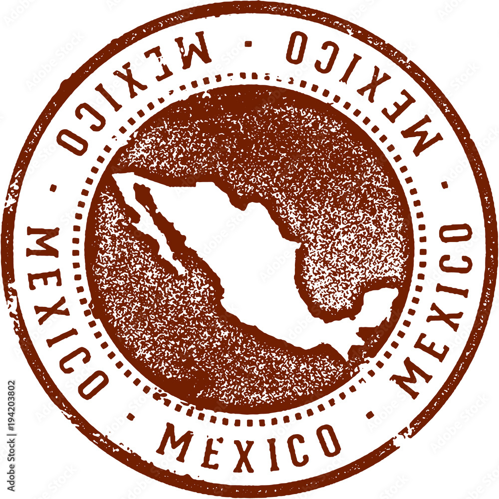 Vintage Mexico Country Travel Stamp Stock Vector | Adobe Stock