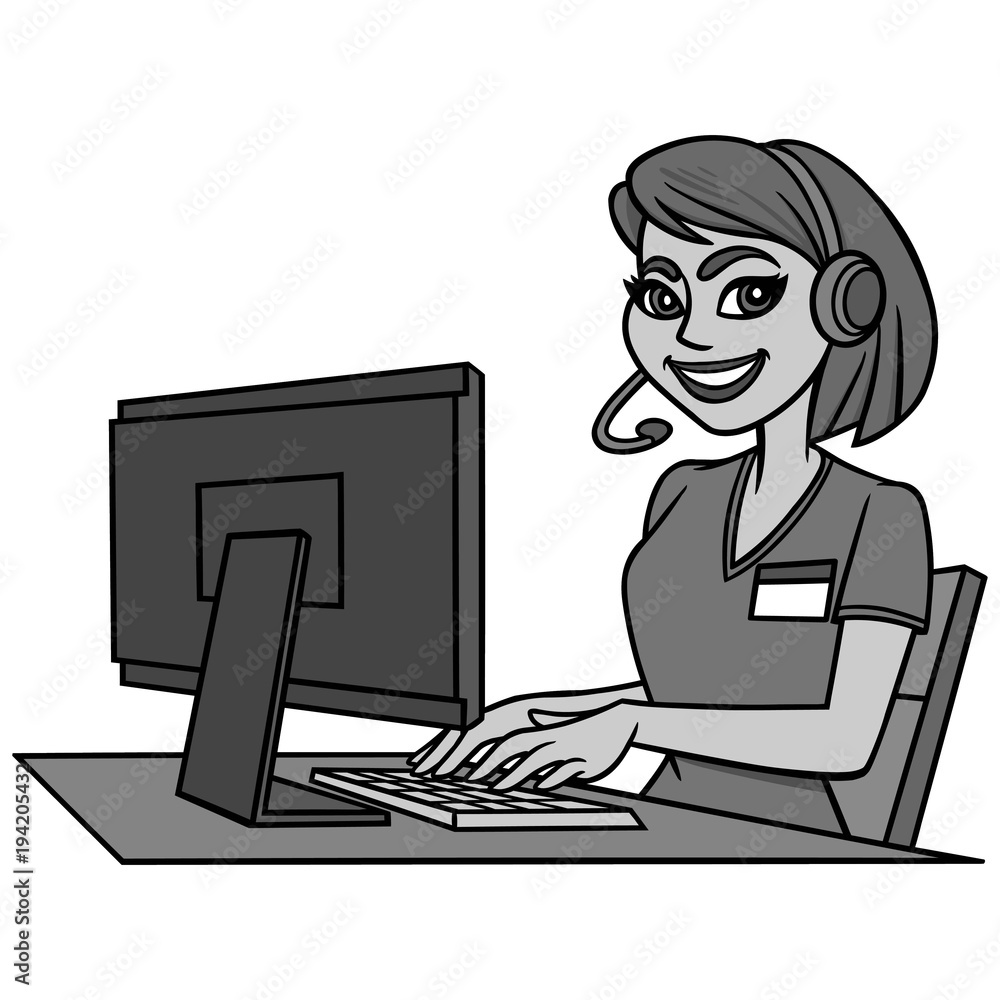 Medical Transcriptionist Illustration - A vector cartoon illustration ...