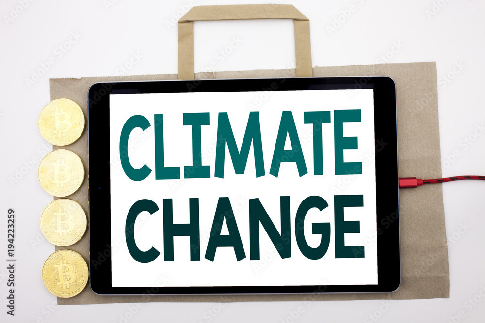 Handwritten text showing Climate Change. Business concept writing for ...