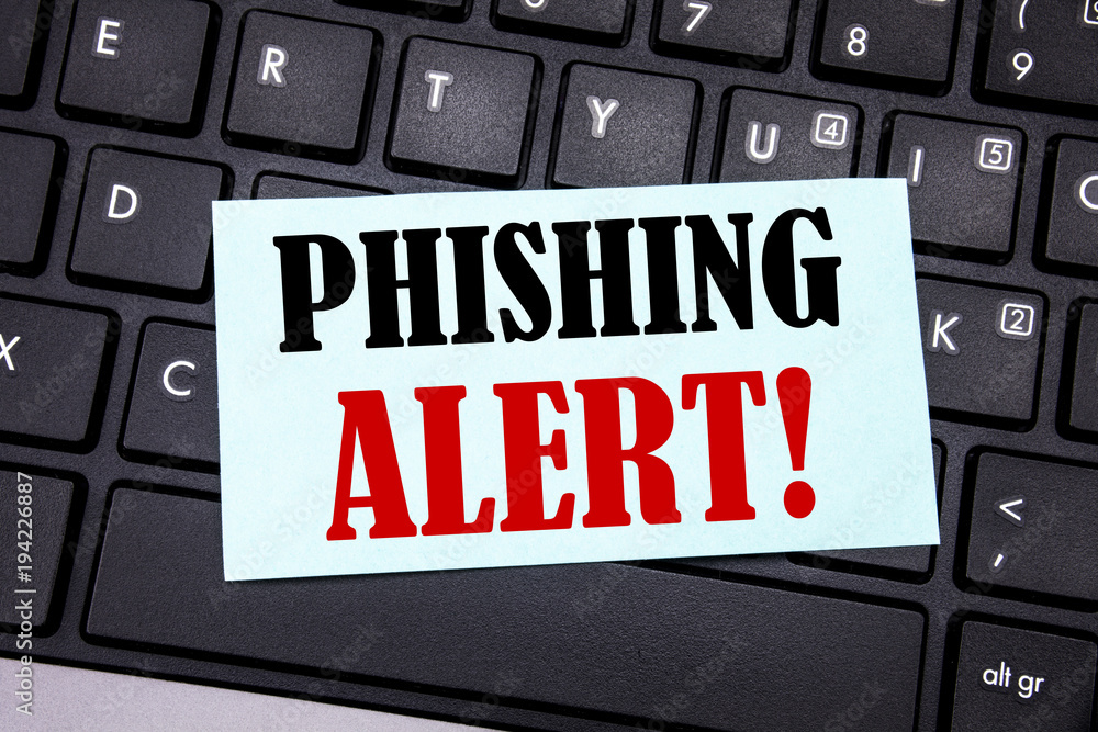 Word, writing Phishing Alert. Business concept for Fraud Warning Danger ...