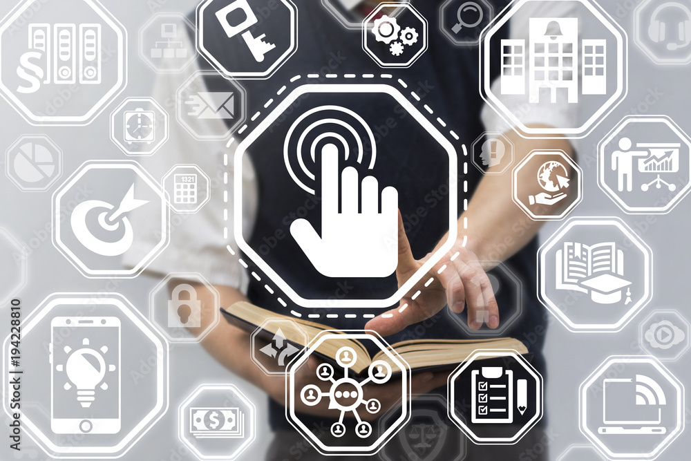 E-learning GUI Graphical User Interface. Innovative Touchscreen Online ...