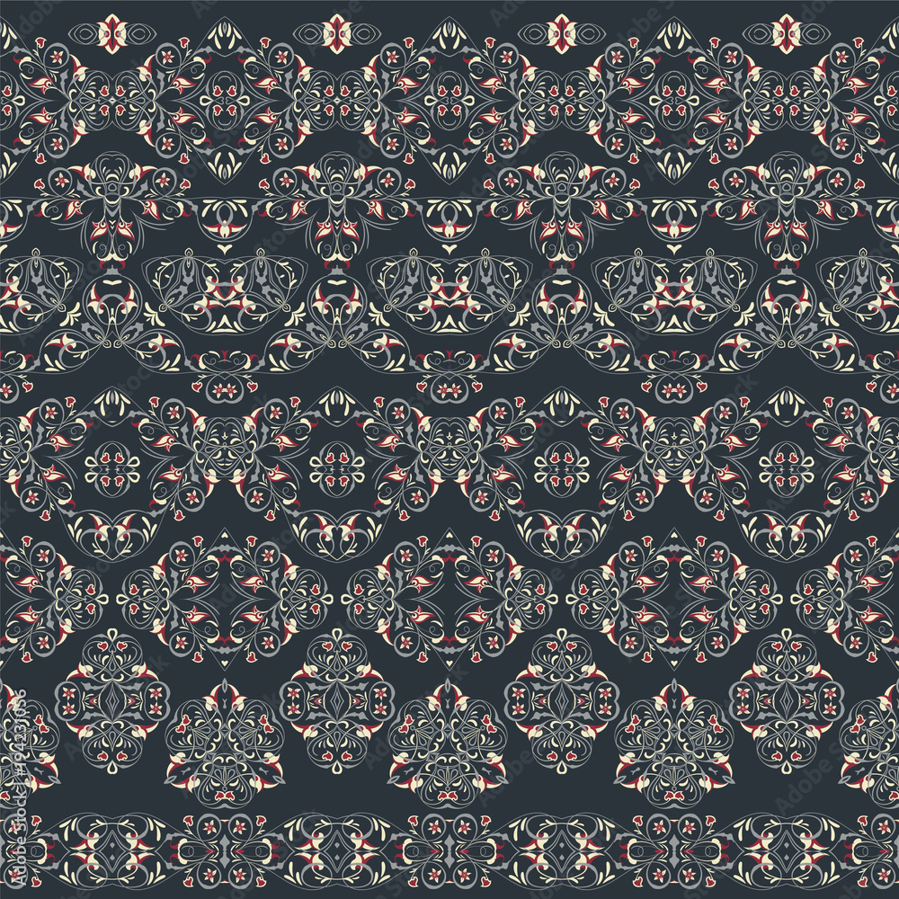 Seamless arabic patterns for border. Repeated oriental motif for fabric ...