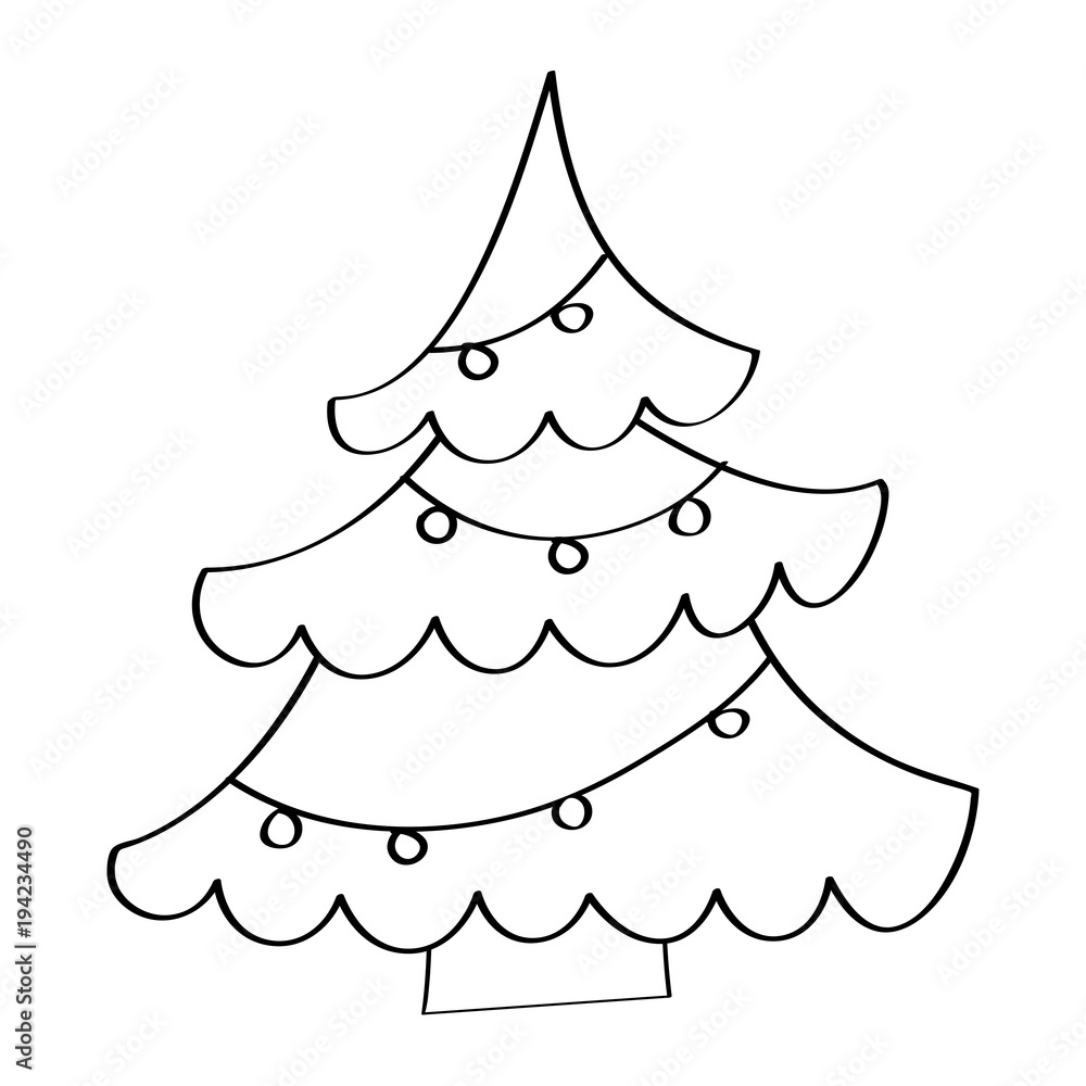 Christmas Tree Light Outline