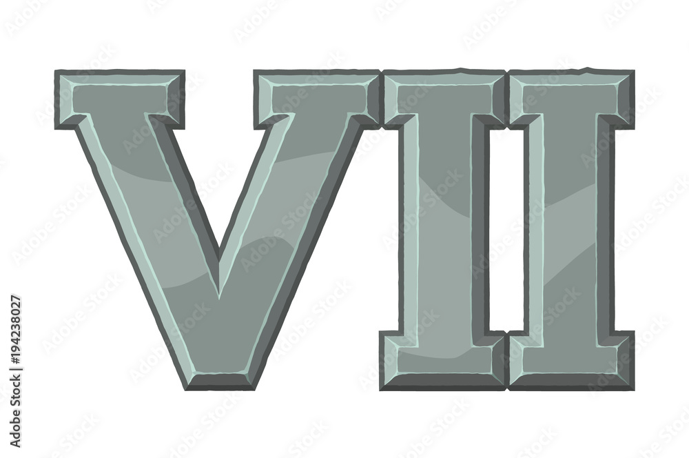 Roman numerals made from rock. Ancient stone carved numbers. Old roman ...