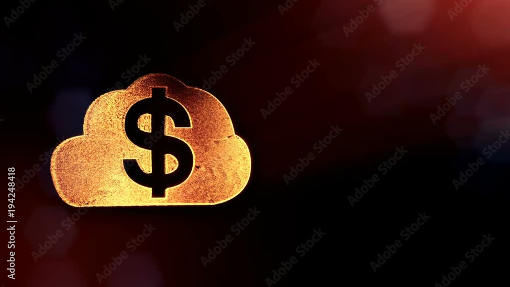 dollar sign in emblem of cloud. Finance background of luminous ...