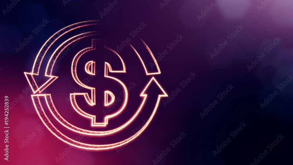 Vidéo Stock dollar sign in emblem of round arrow. Finance background of ...