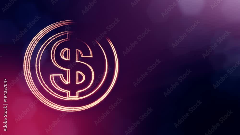 Stockvideo dollar sign in circles. Finance background of luminous ...