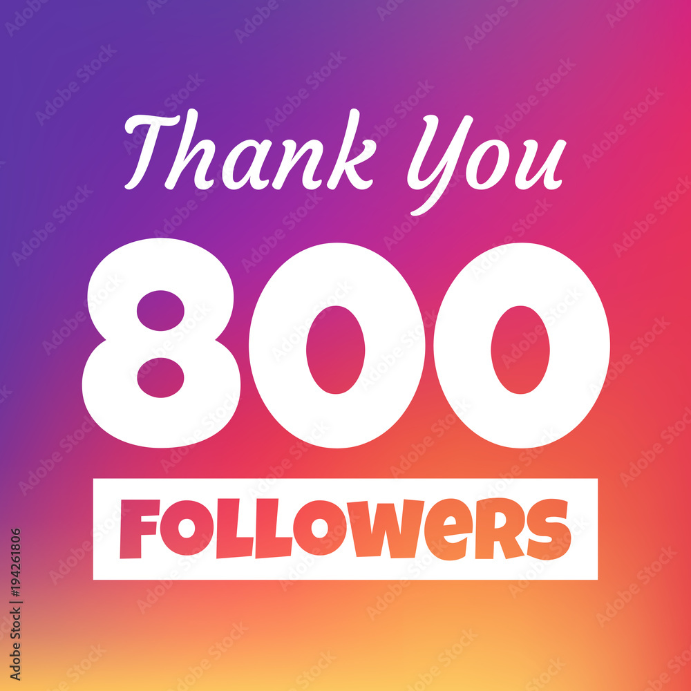 Thank you 800 followers web banner Stock Vector | Adobe Stock