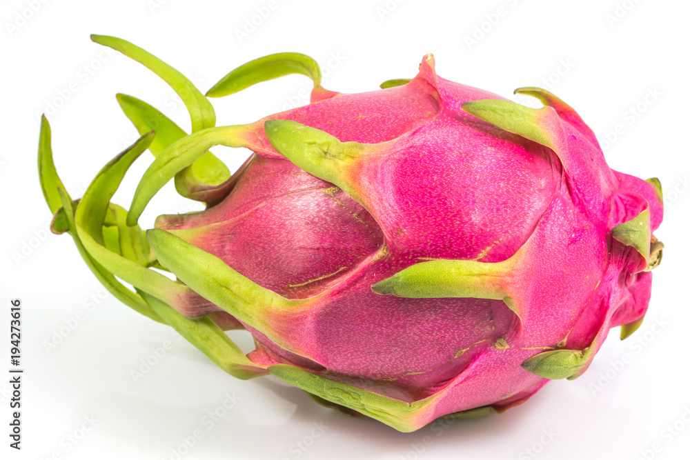 vivid of dragon fruit, bright color of dragon fruit isolate on white ...