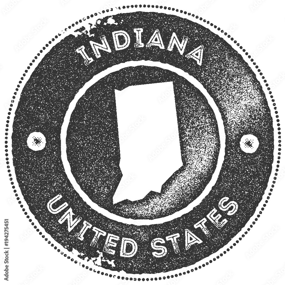Indiana map vintage stamp. Retro style handmade label, badge or element ...