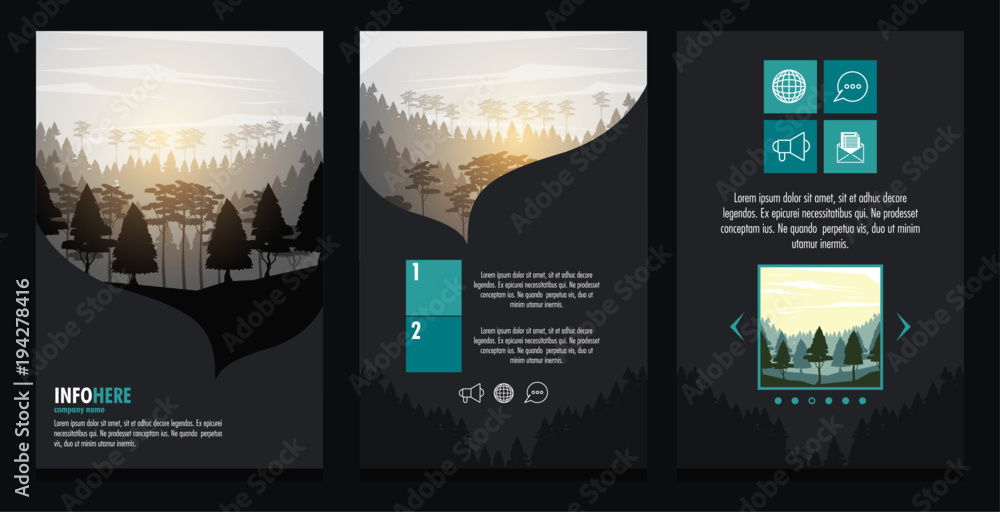 Forest brochure infographic vector illustration graphic design Stock ...